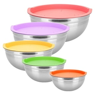 5Pcs Stainless Steel Mixing Bowls Set with Lids - Bed Bath & Beyond ...