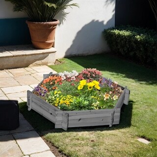 Outsunny Wooden Raised Garden Bed,Hexagon Screwless Planters - Bed Bath ...