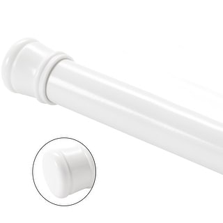 White Adjustable Spring Tension Curtain Rod Heavy Duty Anti-slip - Bed ...