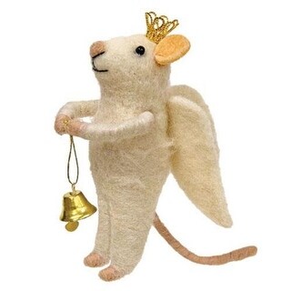 Felted Mouse Angel Ornament - 5" high - Bed Bath & Beyond - 36929405