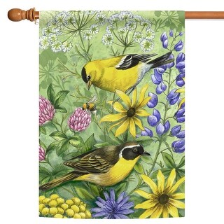 Floral Finches Outdoor House Flag 40" x 28" - Bed Bath & Beyond - 36402798