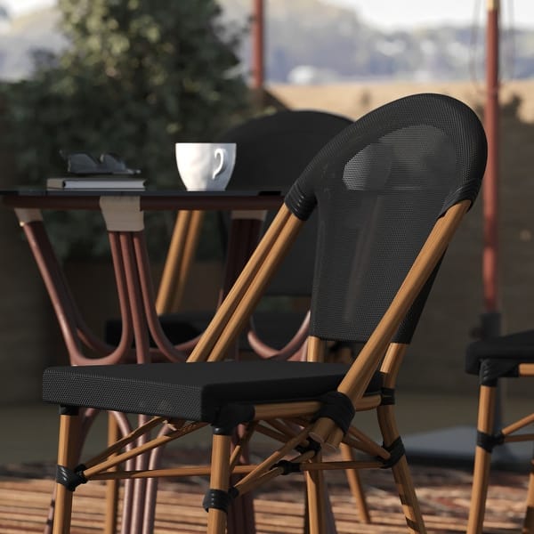 French Inspired Stacking Bistro Chair with Metal Frame - On Sale - Bed ...
