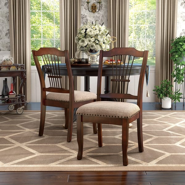 Coso Traditional Wood Sheaf Back Dining Chairs (Set of 2) by Furniture ...