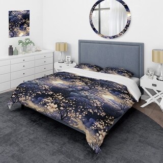 Designart "Subdued Moonlight Moody Patterns II" Cottage Bedding Cover ...
