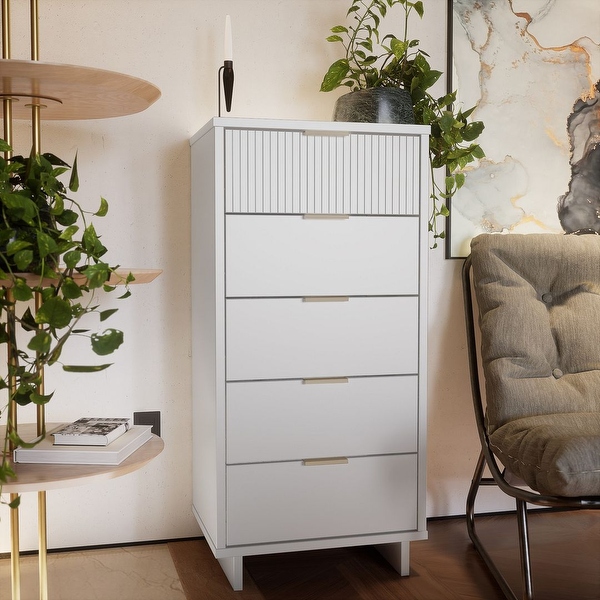Manhattan Comfort Granville Tall 23.62 Modern Narrow 5 Drawer Dresser On Sale Bed Bath Beyond 37550016