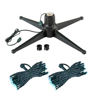 Home Heritage Rotating Christmas Tree Stand w/ Twinkly App Controlled ...