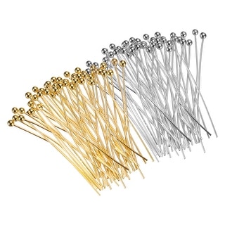 200Pcs Plated Ball Head Pins 50mm 24 Gauge, Silver and Gold - Bed Bath ...