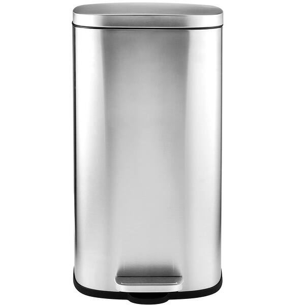 8 Gallon Trash Can, 30L Stainless Steel Kitchen Garbage Can, Waste Bin ...