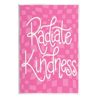 Stupell Radiate Kindness Pink Checkered Wall Plaque Art by Taylor ...