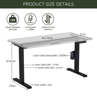Electric Desk Frame - Height Adjustable Table Legs Sit Stand Desk Frame ...