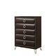 Dark Merlot Finish 5-Drawer Chest with Curved Fronts, Felt-Lined Top ...
