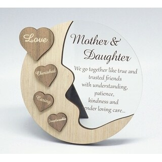 Moon With Words On Hearts And Text Message- Mother & Daughter Plaque ...