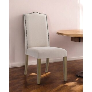 Cream And Brown Upholstered Linen Dining Parsons Chair - Bed Bath ...