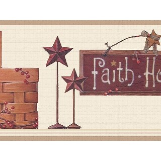Red, Green Faith, Hope, Love Peel and Stick Wallpaper Border 15 ft X 7 ...