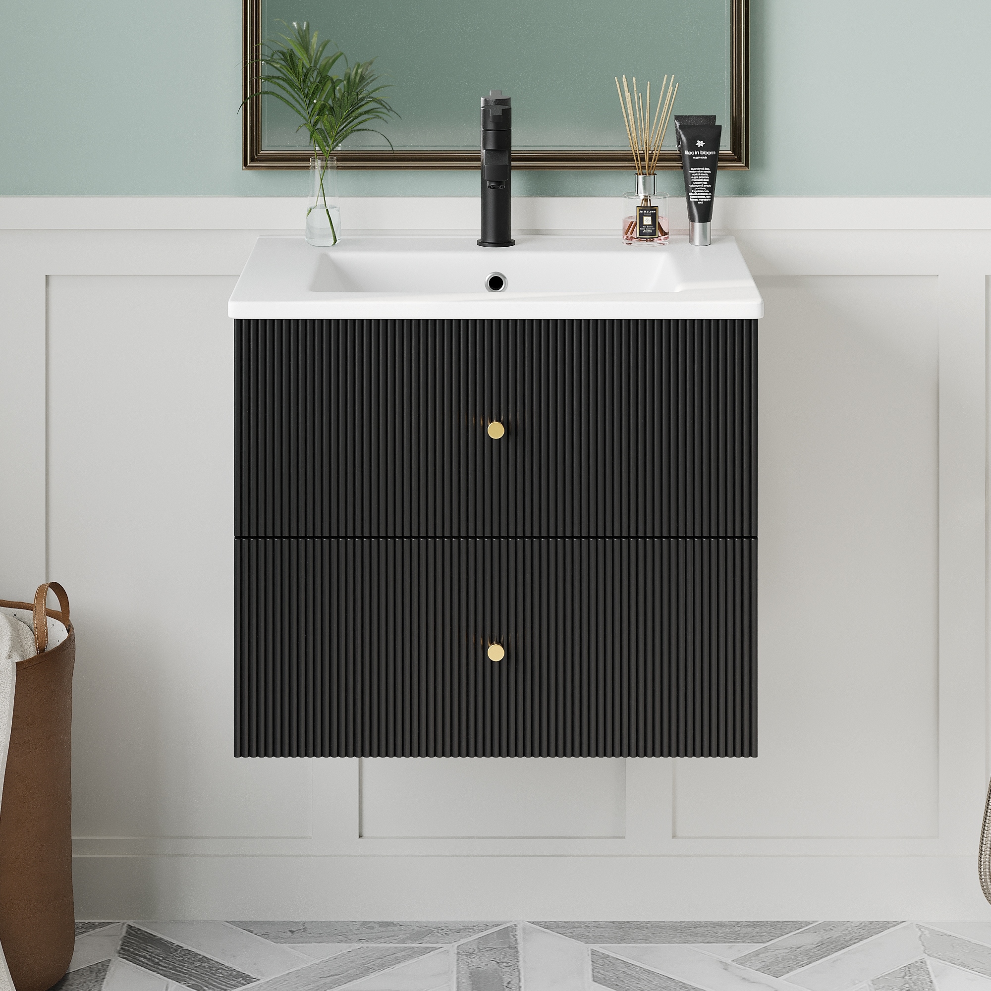 small double basin vanity unit