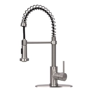 Pre-Rinse Spring Kitchen Faucet, Single Handle High Arc with Pull Down ...