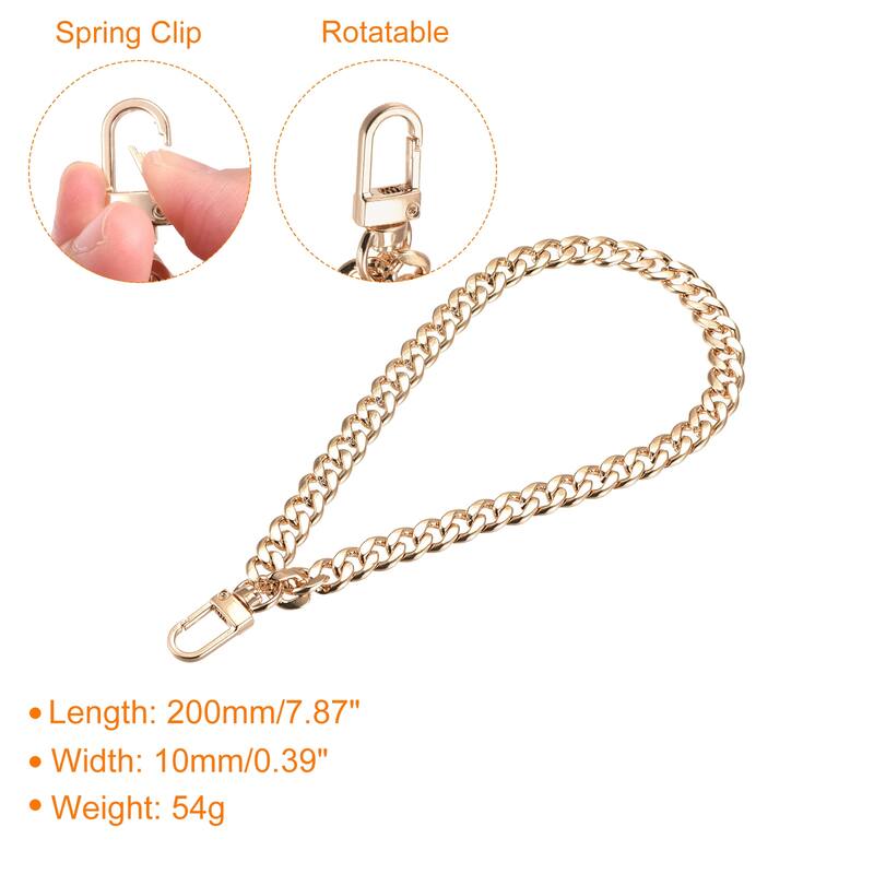 Iron Flat Chain Strap, 8" Purse Wallet Handbag Wristlet Strap ...