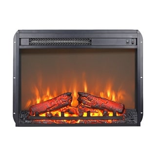 23 Inch Electric Fireplace Insert Heater With Log Set & Realistic Flame ...