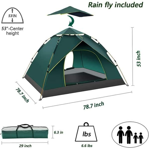 4-Person Instant Pop Up Camping Tent,Easy Set Up Family Camping Tents & Shelter - Bed Bath ...