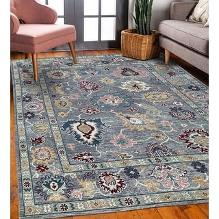 Home Decor EORC Hand-Knotted Wool Colorful Oriental Classic Rug, Grey ...