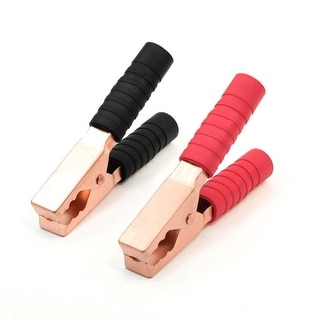 Pair 300V 142mm Spring Loaded Battery Alligator Clamp Clip Black Red ...