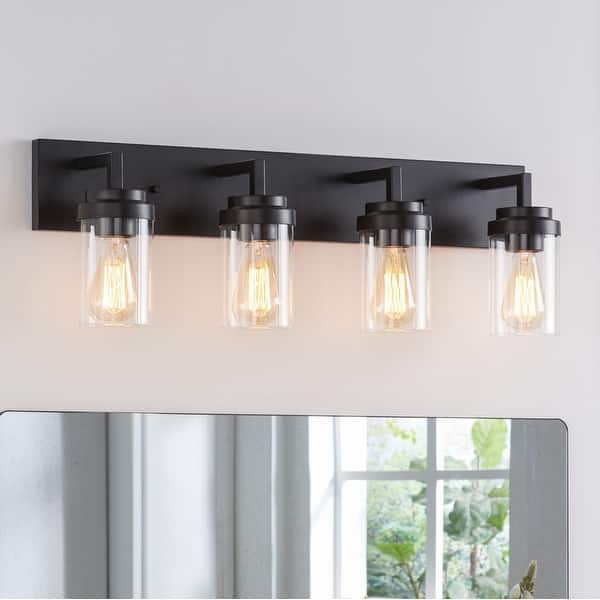 KAWOTI 4 Light Bathroom Vanity Light with Clear Glass Shade - Bed Bath ...