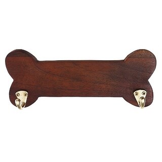 Wooden Bone Shape With 2 Gold Hooks Mahogany - Bed Bath & Beyond - 38445697