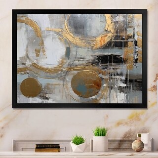 Designart "Gold And Grey Radical Simplicity Ii" Modern Midcentury ...