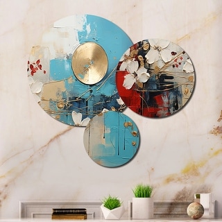 Designart "Collage Impressions II" Abstract Collages Metal Wall Art Set ...
