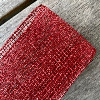 Metallic Red Mesh Wired Ribbon - Bed Bath & Beyond - 36880101