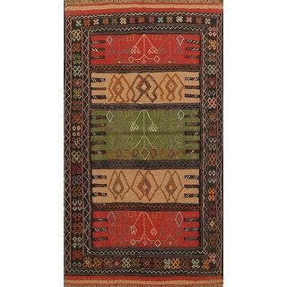 Tribal Sumak Kilim Persian Area Rug Wool Hand-Woven Foyer Carpet - 3'6 ...