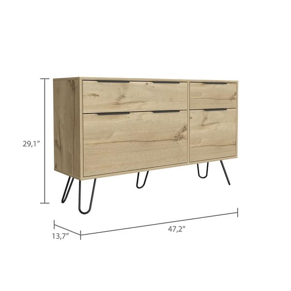FM Furniture Monaco Double Dresser with 4 Drawers, Superior Top, and ...