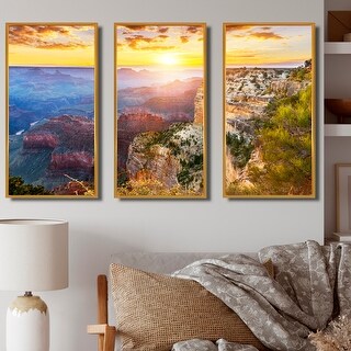 Designart "Grand Canyon Landscape" Landscape Framed Art Set of 3 - 4 ...