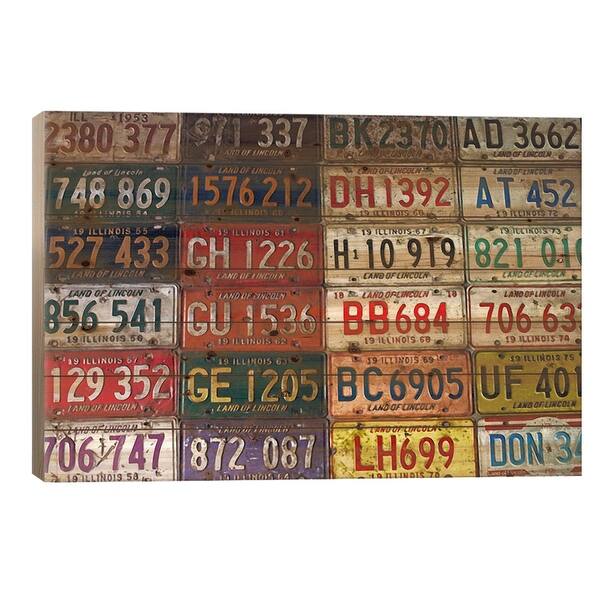 State License Plates Print On Wood by Unknown Artist - Multi-Color ...