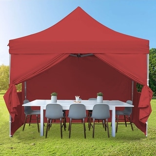 Zenova 10'x10' Pop up Canopy Tents with 4 Sidewalls Portable Folding ...