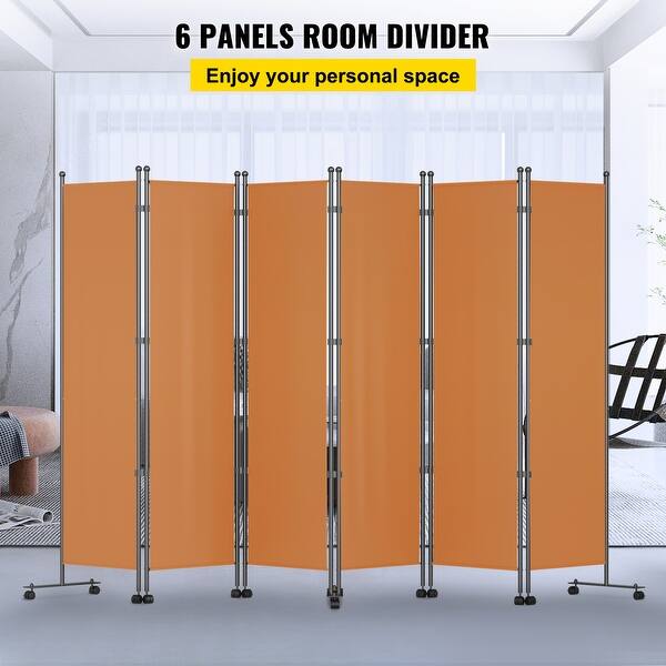 VEVOR 6 Panel Room Divider Freestanding&Folding Privacy Screen with ...