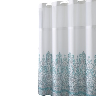 Hookless Damask Border Shower Curtain - Bed Bath & Beyond - 38205355