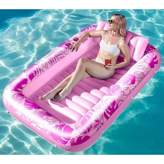 Inflatable Tanning Pool Lounger Float for Adults, 70" x 46" Large ...
