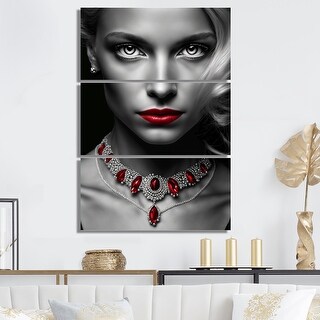 Designart "The Lady With The Red Ruby II" Woman Sensual Canvas Art ...