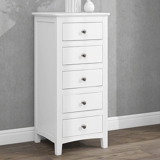 Dresser, 5 Drawers Lingerie Chest, Solid Wood Clothes Storage Organizer ...