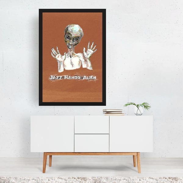 UFOs Jazz hands Alien Drawing Aliens Fantasy Art Print/Poster - Bed ...