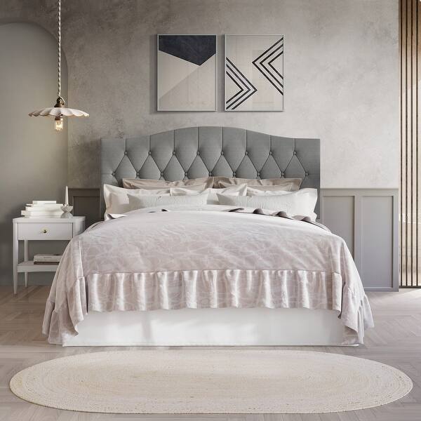 CraftPorch Classic Linen Button Tufted Upholstered Platform Bed - On ...