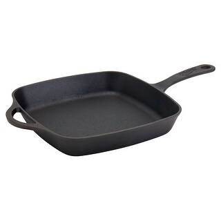 Mason Craft & More 11inch Pre-seasoned Cast Iron Square Fry Pan with ...