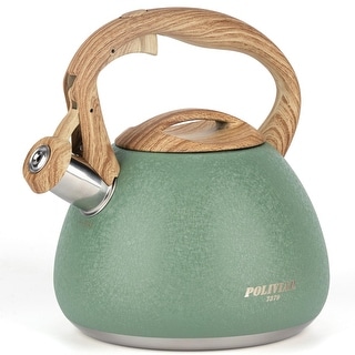POLIVIAR Tea Kettle, 2.7 Quart Stovetop Tea Kettle, Audible Whistling ...