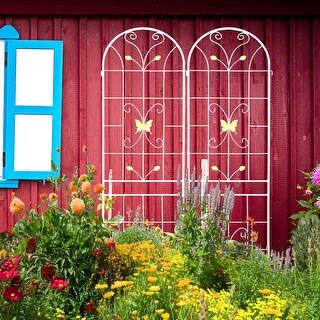 Garden Trellis 4 Pack Rustproof Trellis Butterfly Decoration Metal ...