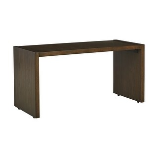 Vil 47 Inch Over Ottoman Table, Side Panels and Casters, Brown Oak ...