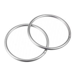 304 Stainless Steel Welded O Ring 100mm Outer Dia. 6mm Thickness 2pcs ...