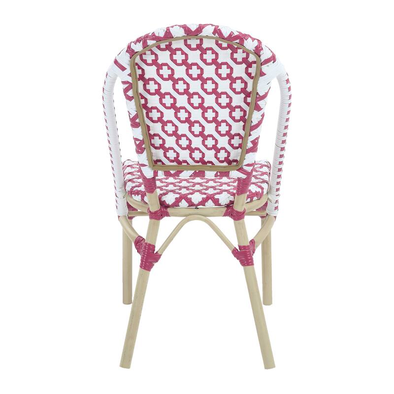 Portia French Metal Wicker Outdoor Bistro Chairs (Set of 2) by ...