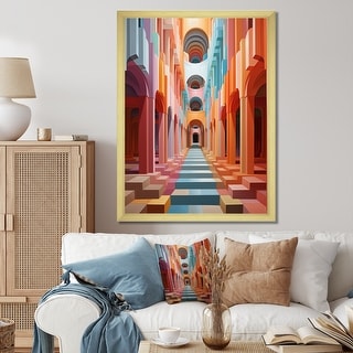 Designart "Op Art Optical Illusions I" Op Art Framed Wall Art Living ...