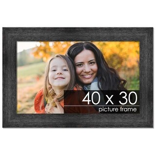 40x30 Distressed/Aged Black Wood Picture Frame - Complete with Frame ...